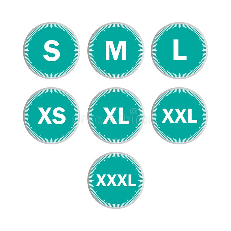 Clothing Label Size Collection. Different Size Bundles Icons Set ...