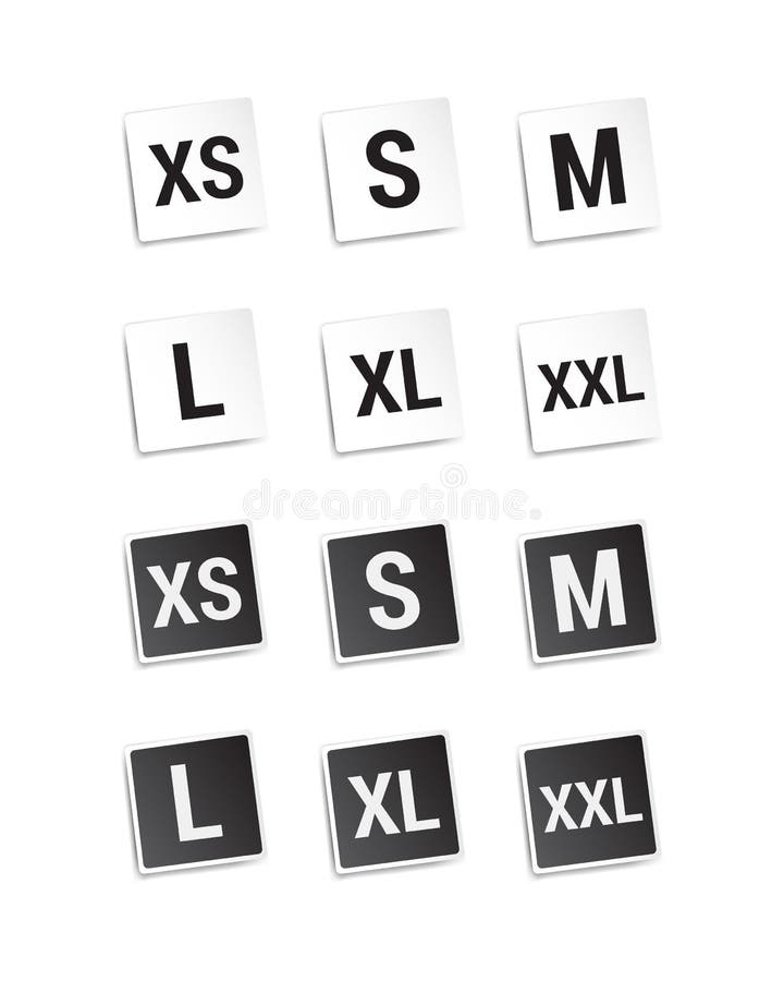 Size Clothing Stickers stock vector. Illustration of sticker - 197133071