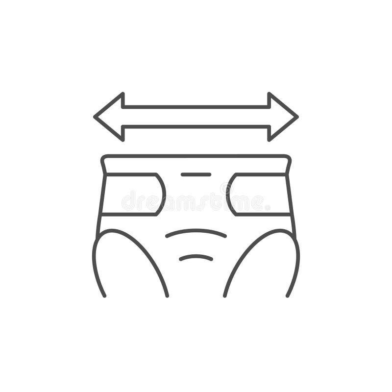 Size of diaper line icon stock vector. Illustration of protection ...