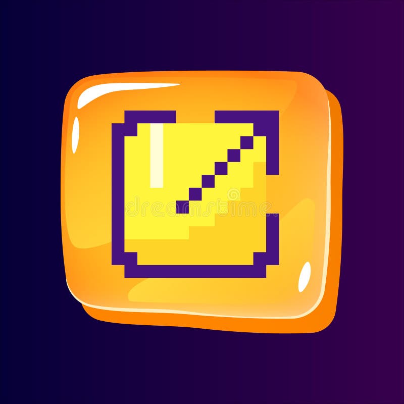 Size Expand Glossy Ui Button with Pixelated Color Icon Stock Vector - Illustration of control ...