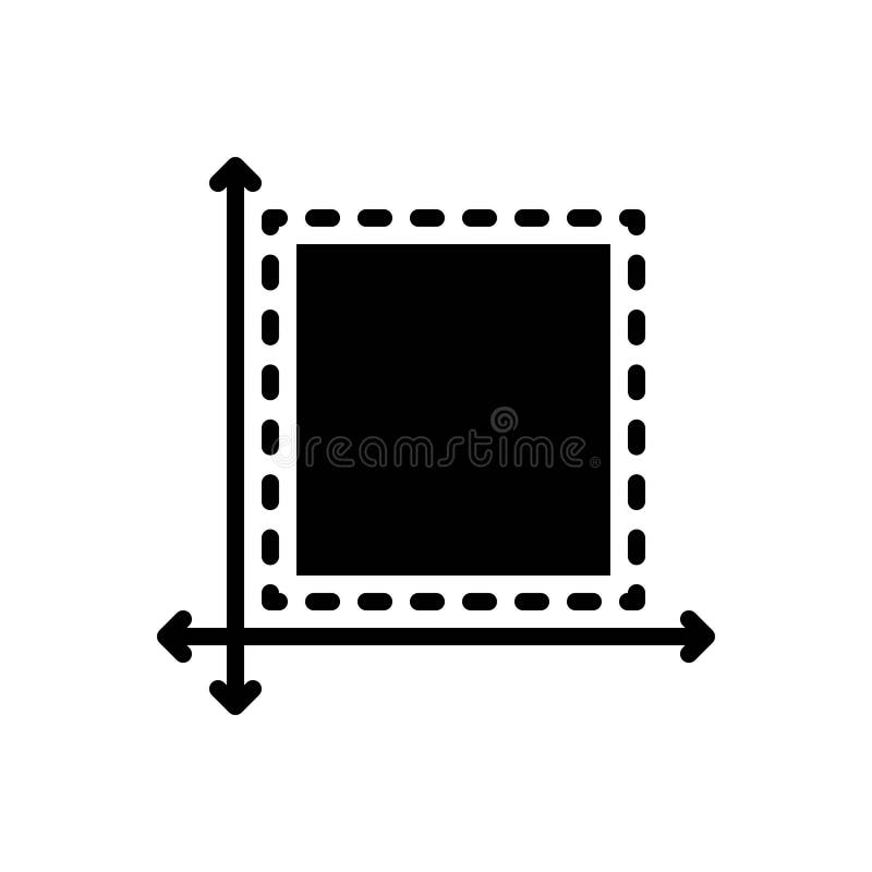 Black Solid Icon for Size, Straightedge and Scale Stock Vector ...