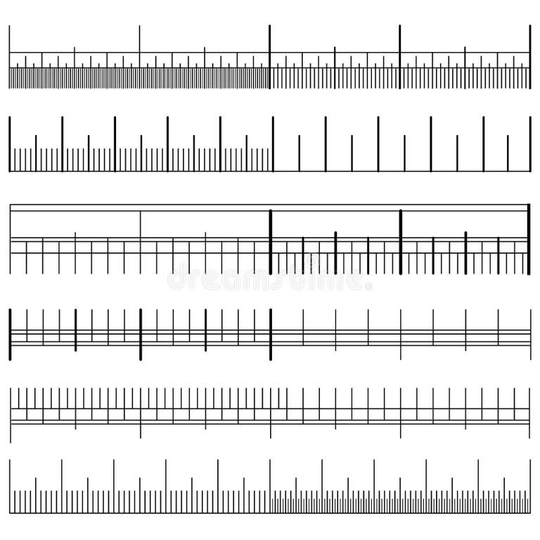 Size Indicator Set Vector. Different Types Unit Distances. Measuring ...