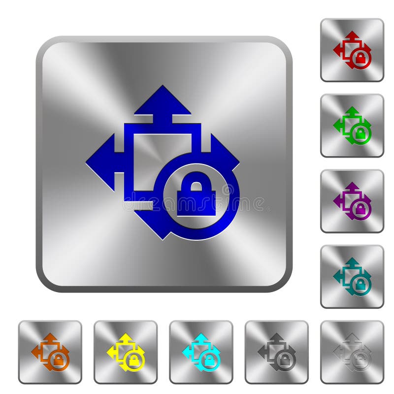 Size Lock Rounded Square Steel Buttons Stock Vector - Illustration of ...