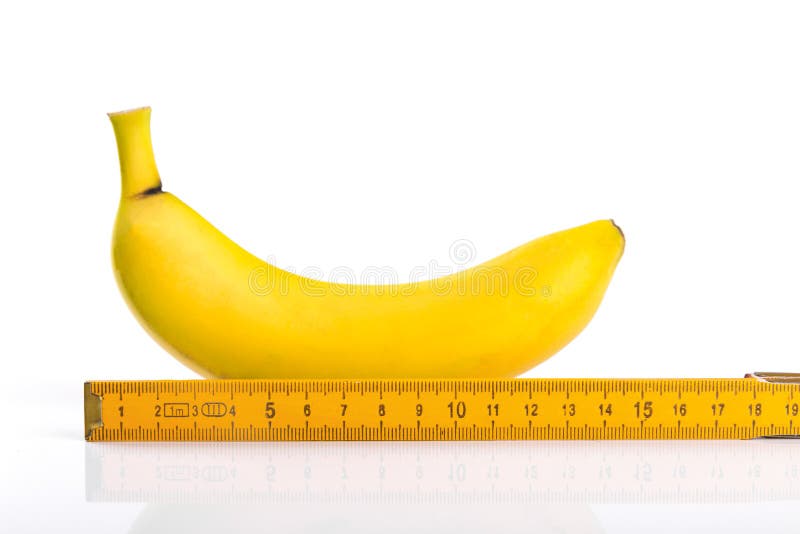 Size Matters Concept Banana Ruler Isolated White Stock Photos - Free ...