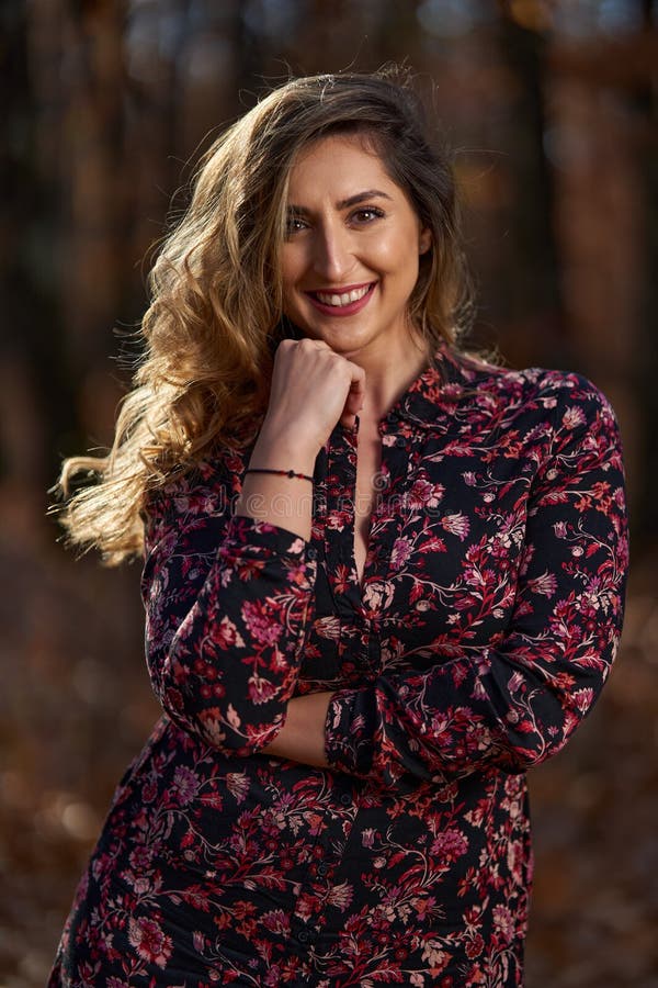 Size Plus Woman in a Forest in the Autumn Stock Photo - Image of autumn ...