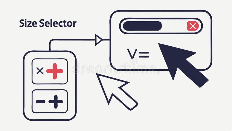 Size Selector Menu Interface Ui Design Element Dropdown Menu Size Selection App Interface