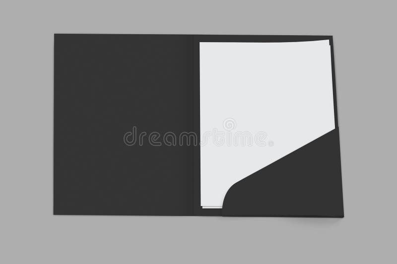 A4 Size Single Pocket Folder Mock-up with Letterhead Innside Isolated ...