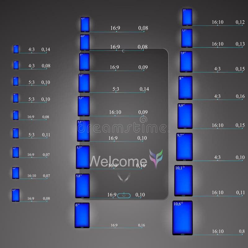 Size of smartphones. stock vector. Illustration of graphic - 63175158