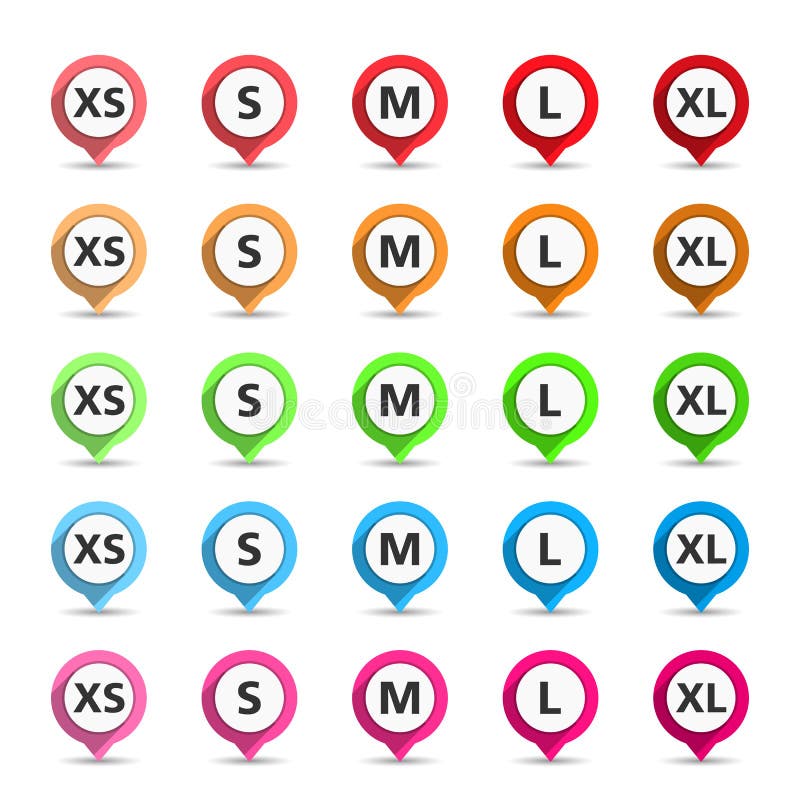 Clothing Label Size Collection. Different Size Bundles Icons Set ...