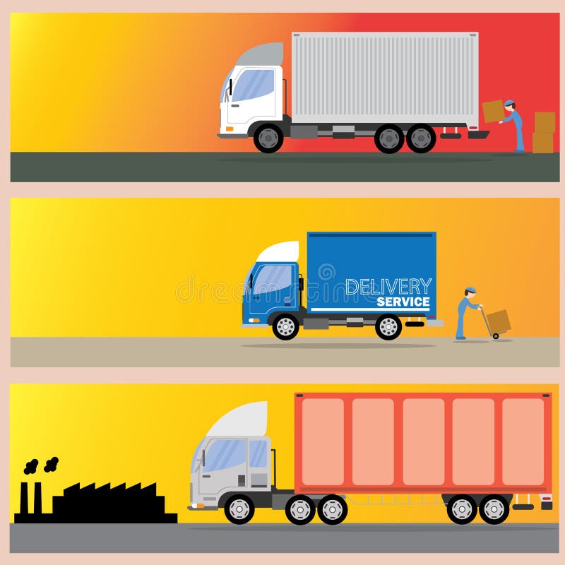 3 Size of Truck and Transport Stock Vector - Illustration of auto, road ...