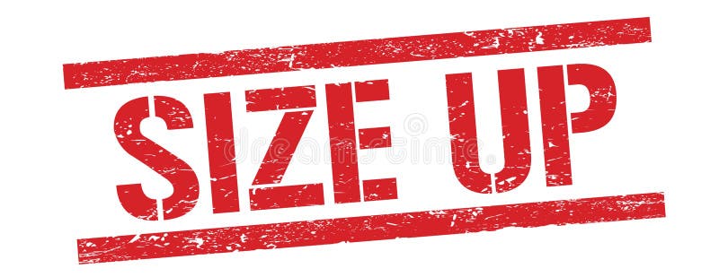 SIZE UP Text on Red Vintage Lines Stamp Stock Illustration ...