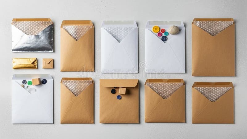 Assorted Bubble Mailers Stock Illustrations – 2 Assorted Bubble Mailers ...