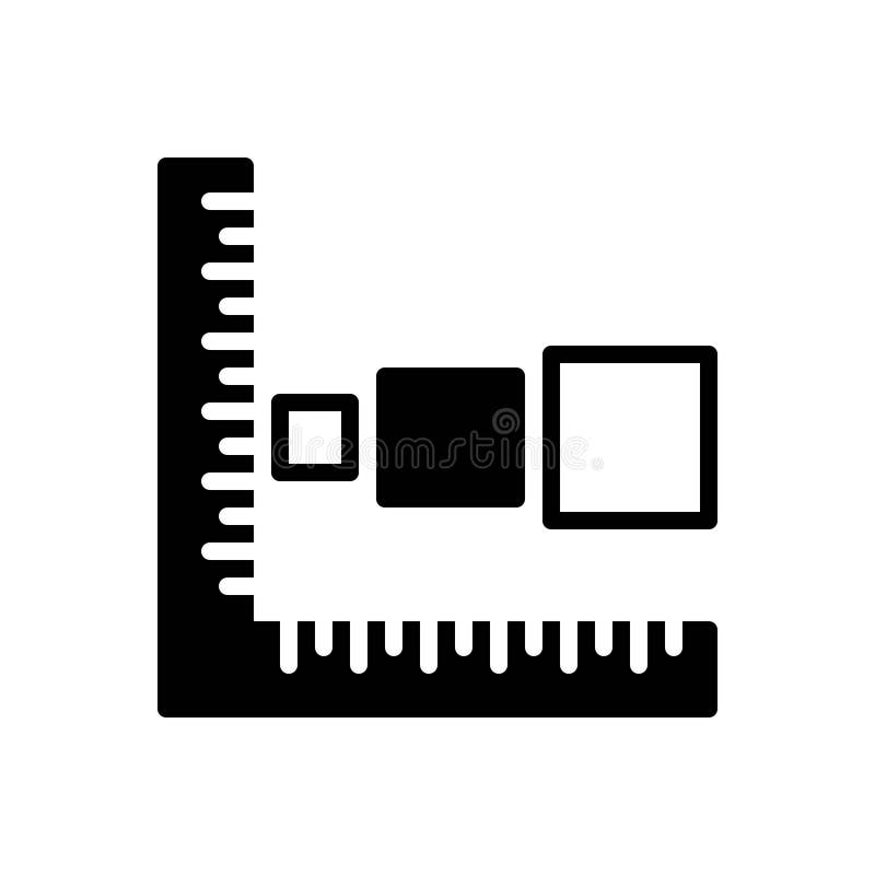 Black Solid Icon for Sizes, Figure and Structure Stock Illustration ...