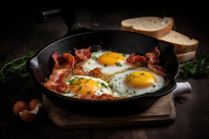 Sizzling Breakfast Delight in a Pan. Perfect for Food Blogs and Menus ...