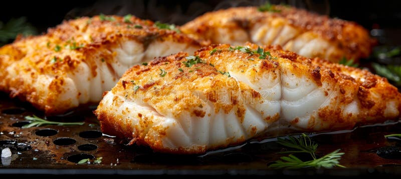 Sizzling Deep Fried Fish Fillets Crispy Exterior and Tender Flaky ...