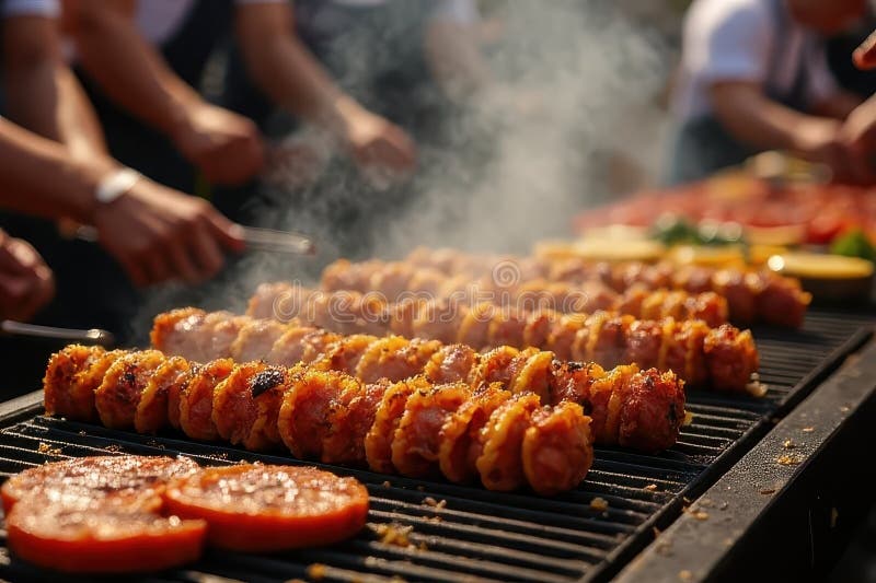 Sizzling Grill Reality Show Scenes Generative Stock Illustrations – 4 ...