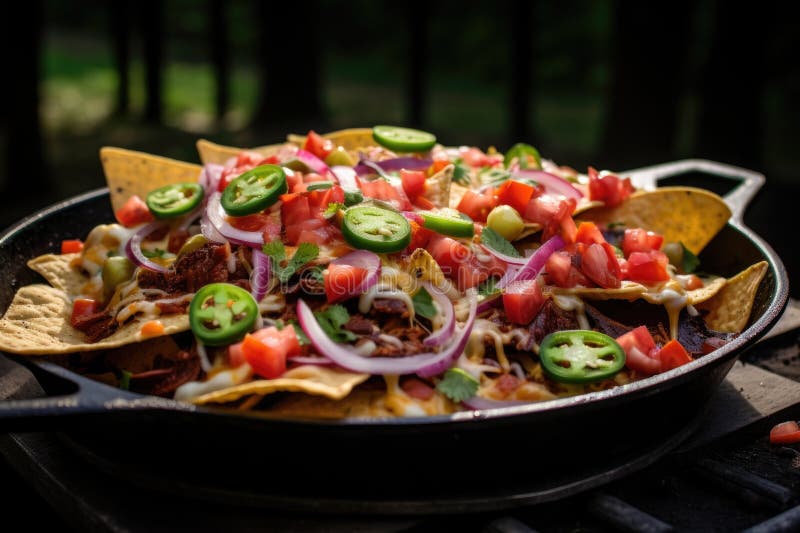 Sizzling Hot Nachos Straight Out of the Oven Stock Illustration ...