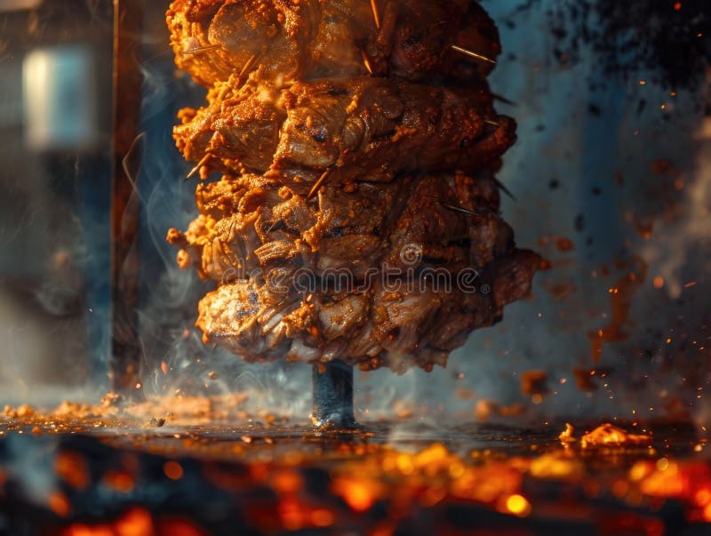 Grilled Meat Pile stock image. Image of outdoor, generated - 374502745