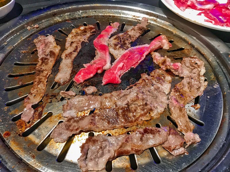 Sizzling Korean BBQ stock photo. Image of meat, tasty - 150358310