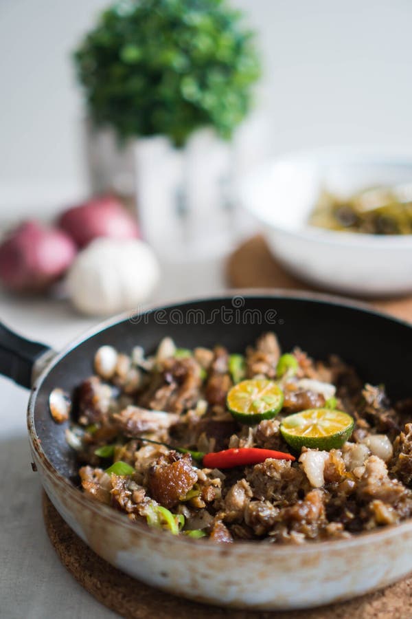 Sizzling Pork Dish stock photo. Image of iron, heat, onion - 14219466