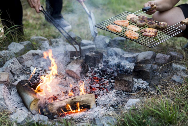 Sizzling Summer BBQ stock photo. Image of outdoors, charcoal - 43845516