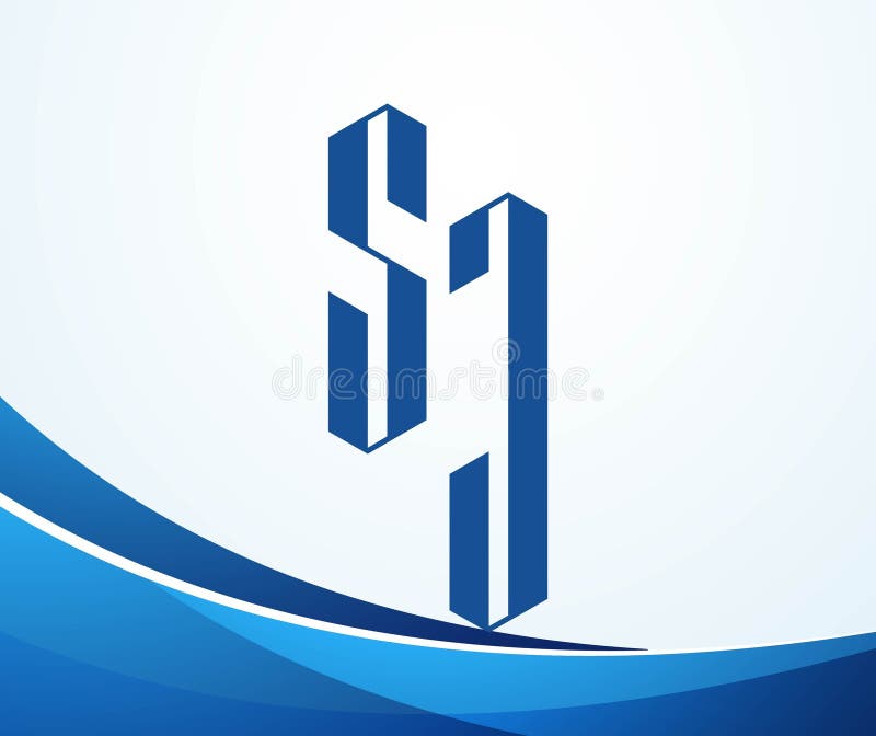 SJ Alphabet Letter Logo Design Template Elements Stock Vector ...