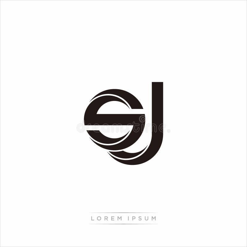 Sj Initial Letter Split Lowercase Modern Monogram Linked Outline ...