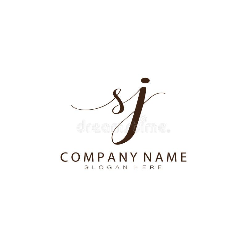 SJ Initials Handwritten Design Vector Template Stock Vector ...