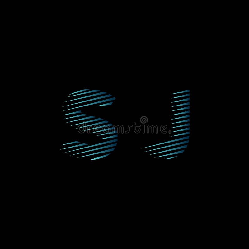 SJ Monogram Lines Style Blue Light Vector Stock Vector - Illustration ...