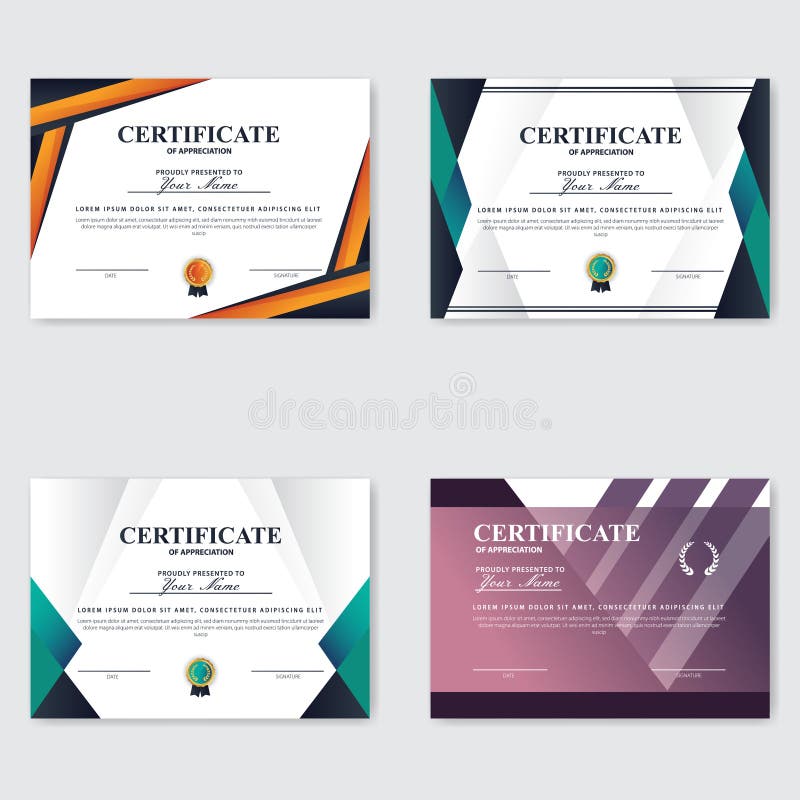 Creatief Certificaat, Diploma Kader Voor Diploma, Certificaat Certificaatmalplaatje Met Elegant ...