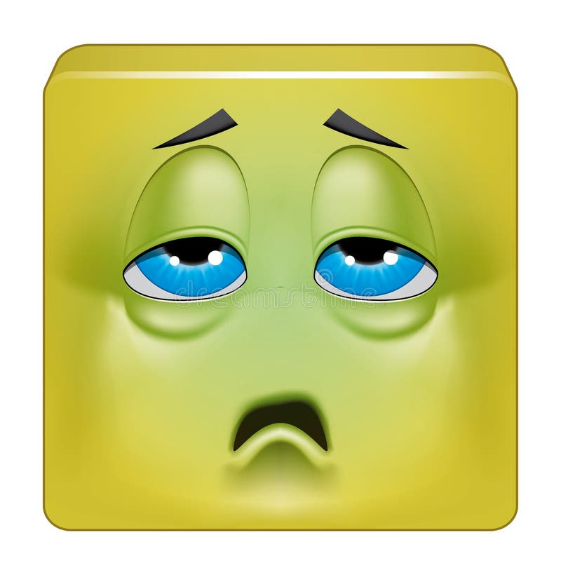 Sjuk Emoticon stock illustrationer. Illustration av snitt - 44099522