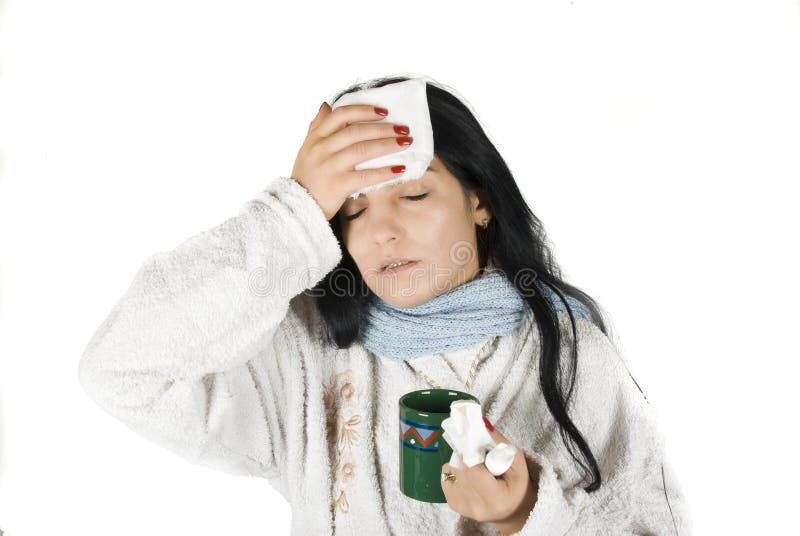 Sjuk kvinna fotografering för bildbyråer. Bild av klätt - 7127711