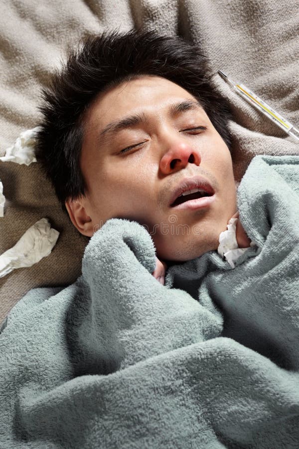 Sjuk person arkivfoto. Bild av asiatisk, feber, influensa - 16060228