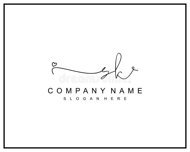 SK Initial Handwriting Logo Template Stock Vector - Illustration of ...