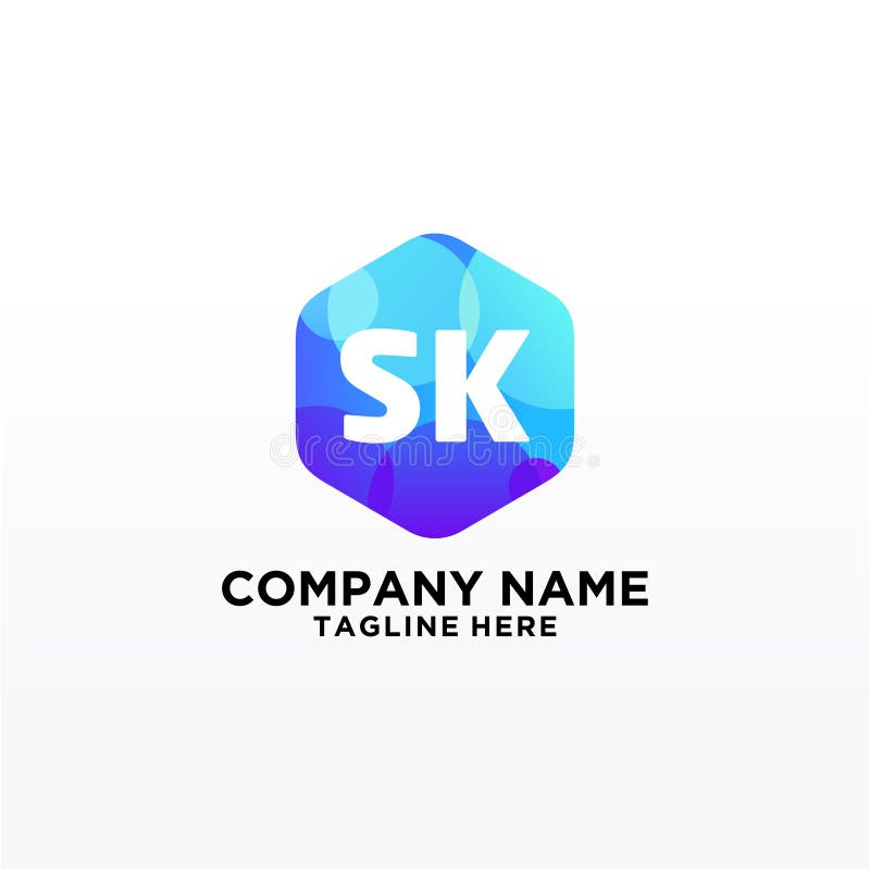 SK Initial Logo with Colorful Circle Template Vector Stock Vector ...