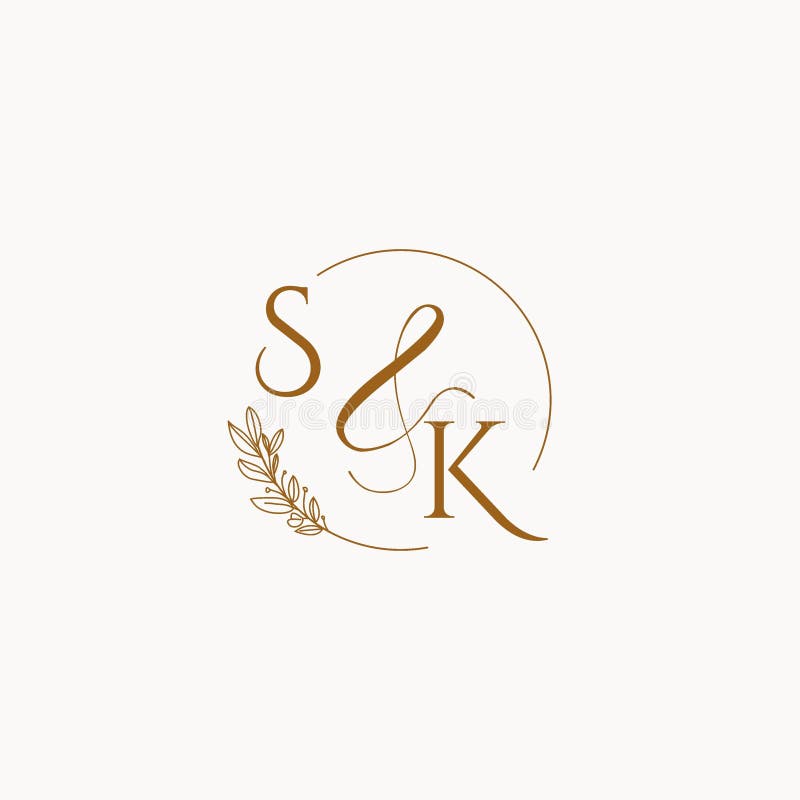 SK Initial Wedding Monogram Logo Stock Illustration - Illustration of ...