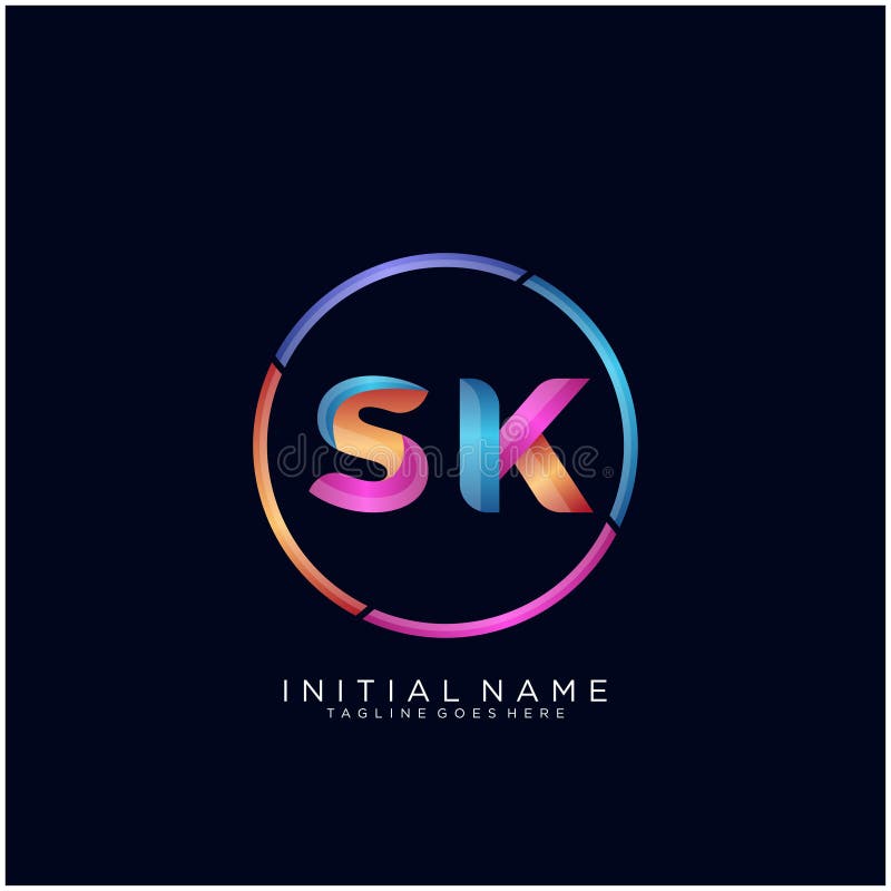 SK Letter Logo Icon Design Template Elements Stock Vector ...