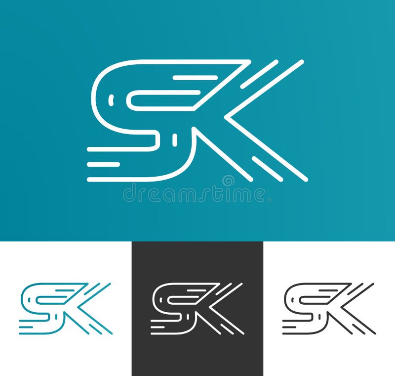 Sk Letter Logo Template. Letter Sk Logo Vector Template Stock Vector ...
