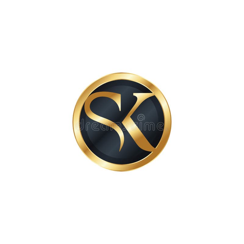 Sk Logo Gold Brand, Symbol, Design, Graphic, Minimalist.logo Stock ...