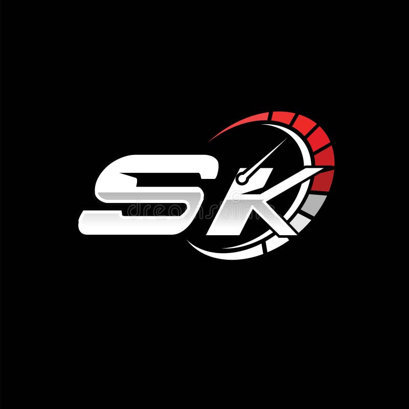 SK Logo Letter Speed Meter Racing Style Stock Vector - Illustration of ...