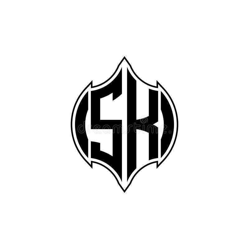 SK Logo Monogram Geometric Shield Shape Style Stock Vector ...