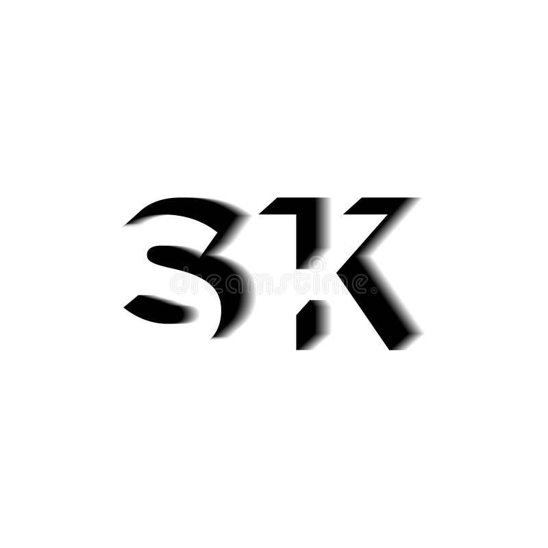 SK Monogram Shadow Shape Style Stock Vector - Illustration of vector ...