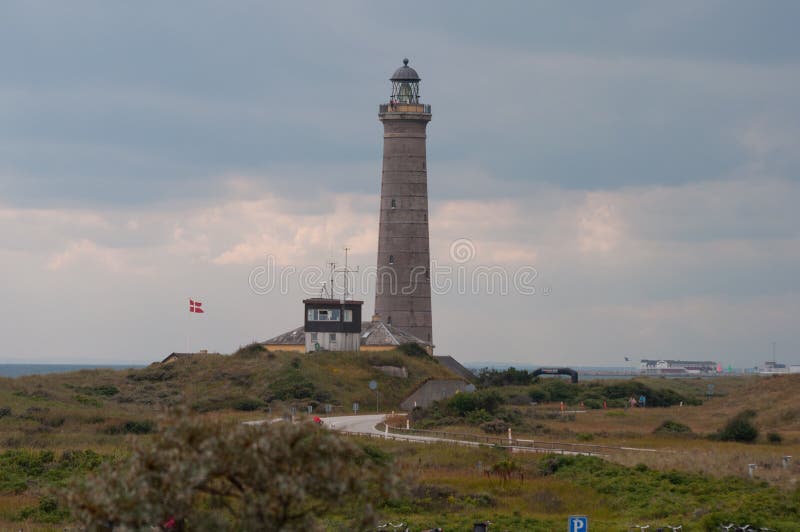 Skagen Lighthouse in Denmark Stock Photo - Image of shoreline, seacoast ...