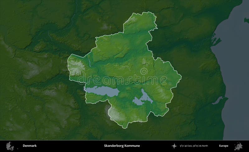 Skanderborg Kommune Highlighted, Denmark. Physical Stock Illustration ...