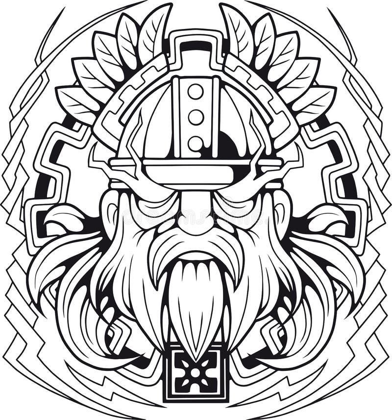 Skandinavischer Gott Von Donner Thor Vektor Abbildung - Illustration ...