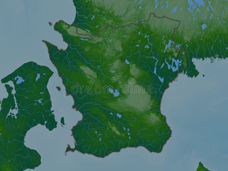 Skane, Sweden. Physical. No Legend Stock Illustration - Illustration of ...