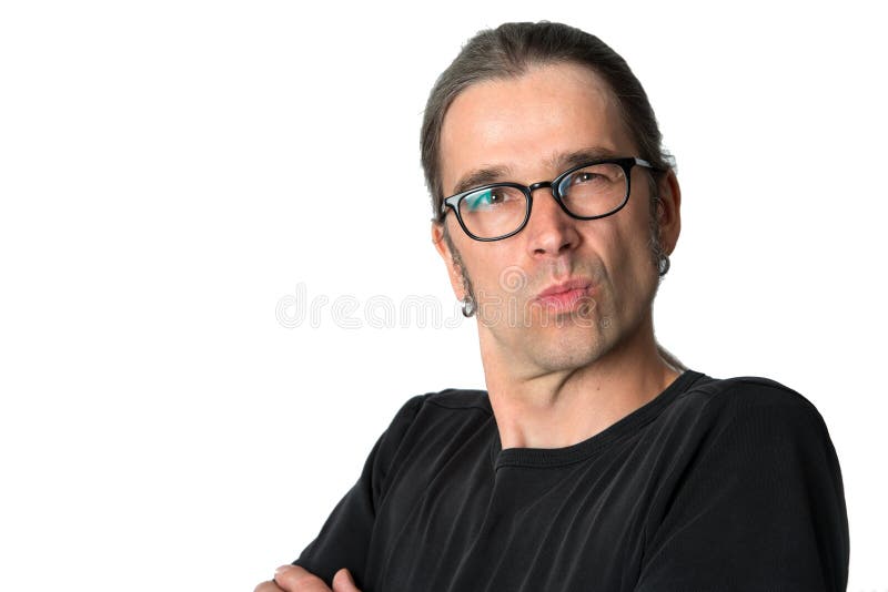 Skaptical man stock photo. Image of looking, caucasian - 33454284