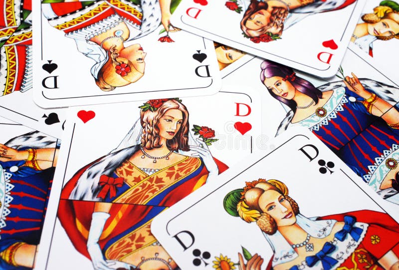 Skat cards stock image. Image of colored, coloured, lady - 19826587
