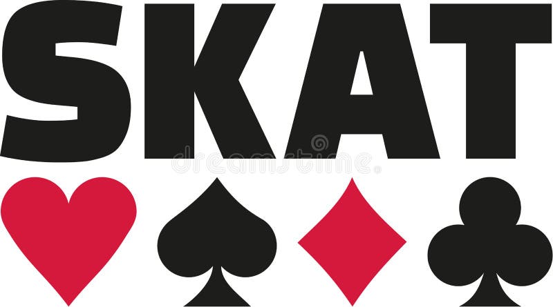Skat with Playing Cards Suits Stock Vector - Illustration of poker ...