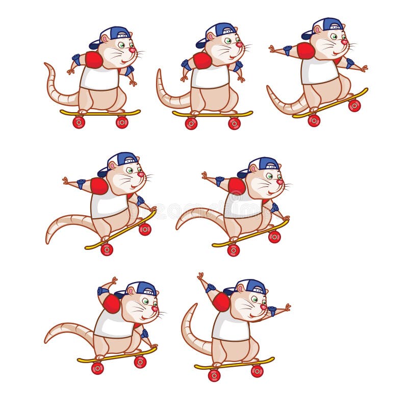 Skate Board Rat Jumping Sprite Stock Vector - Illustration of sport ...
